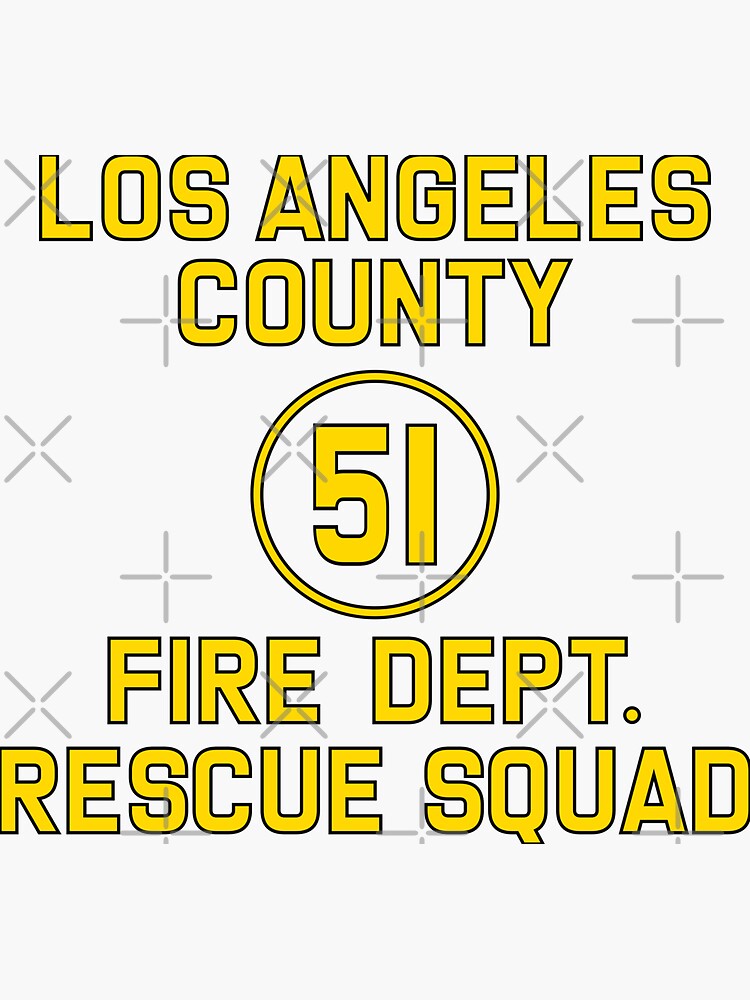 "Emergency Squad 51 Side of Truck Reproduction Logo" Sticker for Sale ...