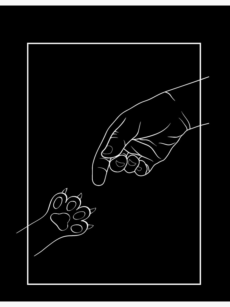 "Michelangelo The Creation Of Adam Cat line art" Poster for Sale by ...