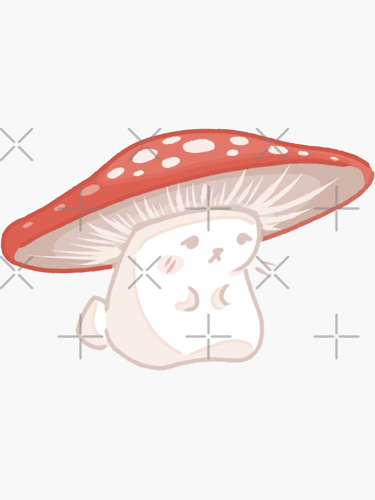 "Puff Bunny Toadstool I" Sticker by MorWynia | Redbubble