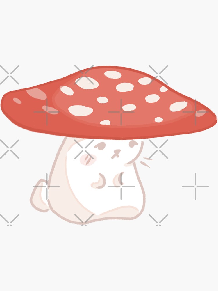 "Puff Bunny Toadstool II" Sticker by MorWynia | Redbubble