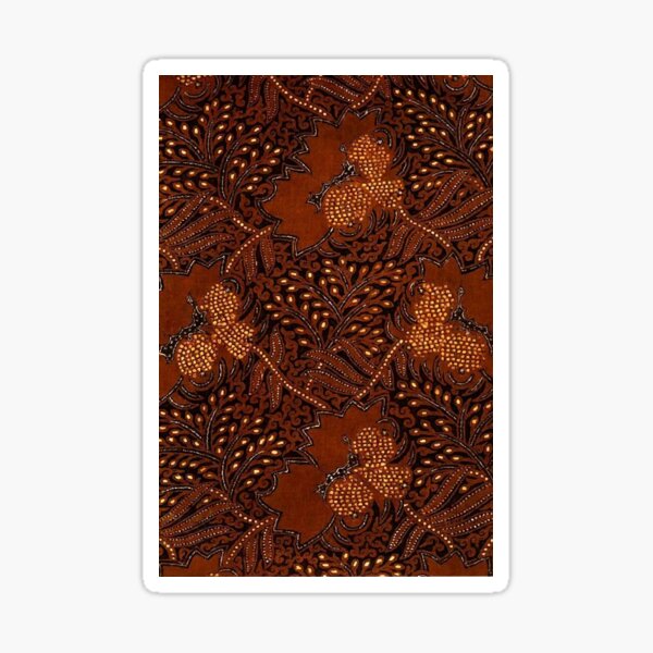 "Copper Batik Pattern Abstract Digital Vector Nature Art" Sticker for ...