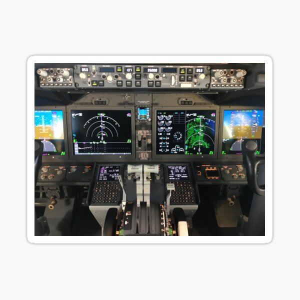 "B737Max cockpit view" Sticker by FlyAgain | Redbubble