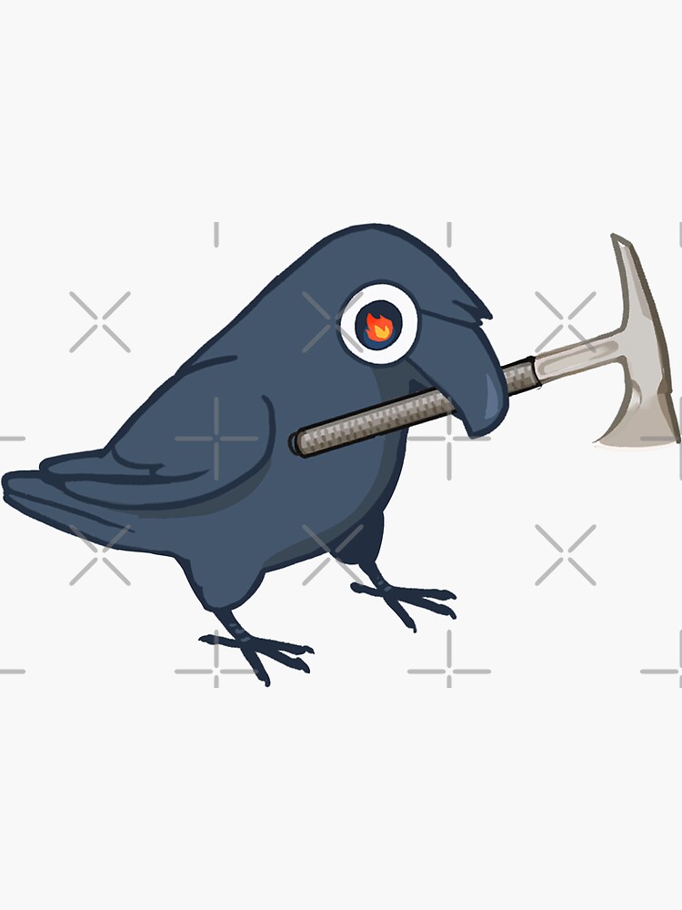 "Tomahawk Crow" Sticker for Sale by Sabtastic | Redbubble
