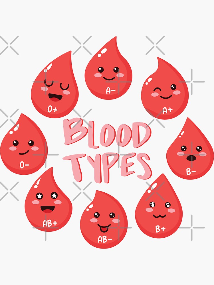 "Family of Blood Types" Sticker for Sale by pintsandquarts | Redbubble