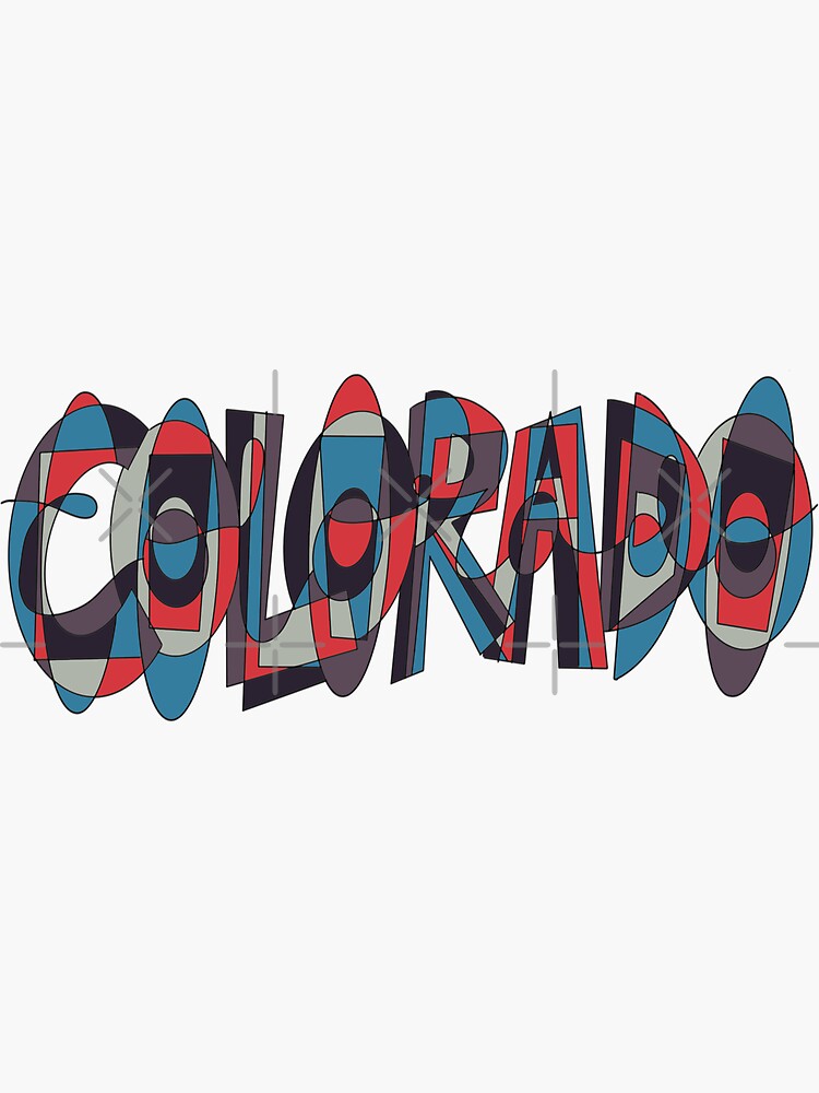 "Blue, Red, and Purple Colorado Word Doodle" Sticker for Sale by ...