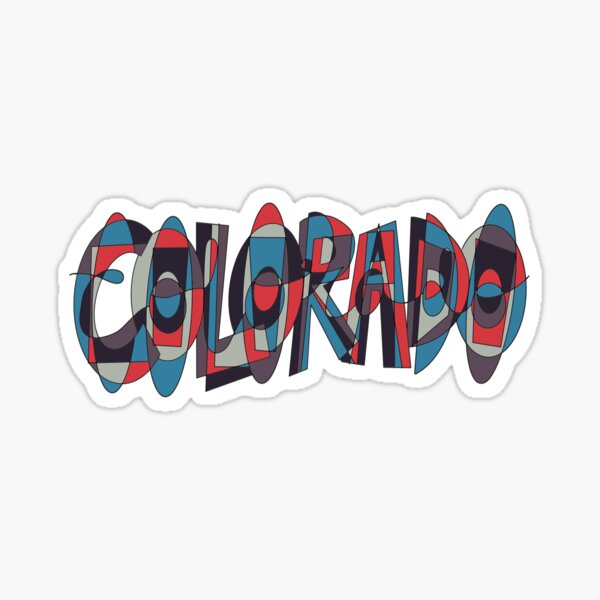 "Blue, Red, and Purple Colorado Word Doodle" Sticker for Sale by ...