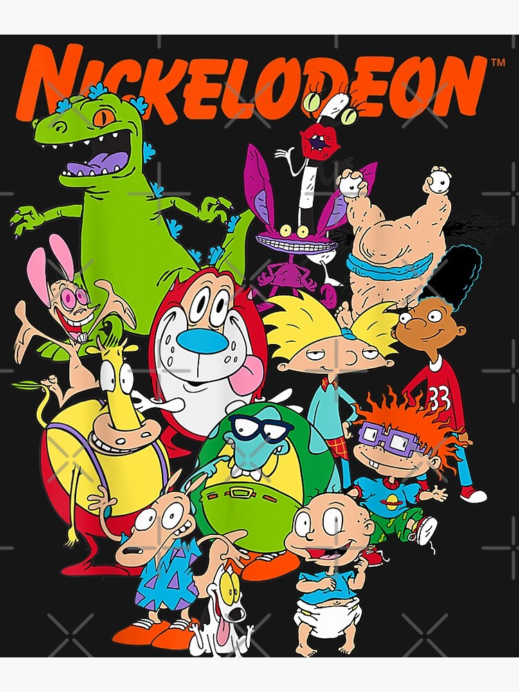 "Nickelodeon Group Shot All Retro 90s Characters " Poster for Sale by ...