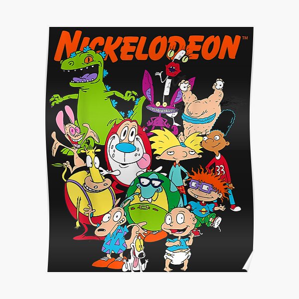 "Nickelodeon Group Shot All Retro 90s Characters " Poster for Sale by ...