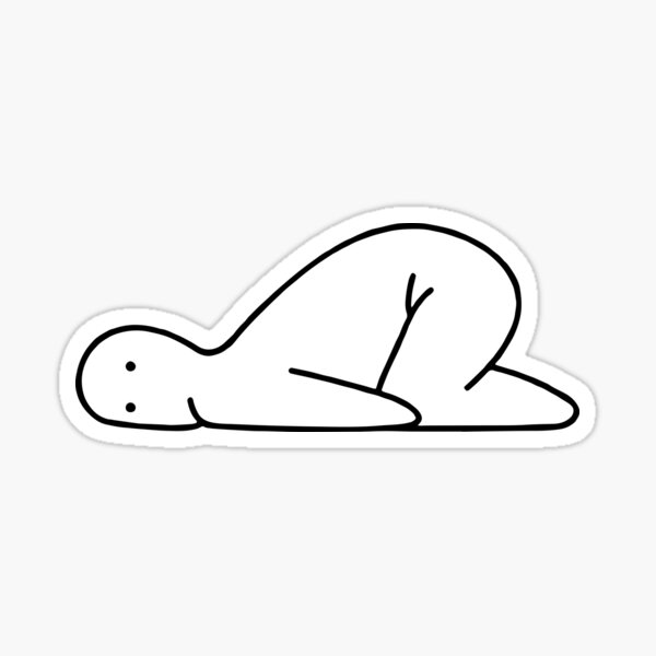 "Man lying down" Sticker by h-and-c | Redbubble