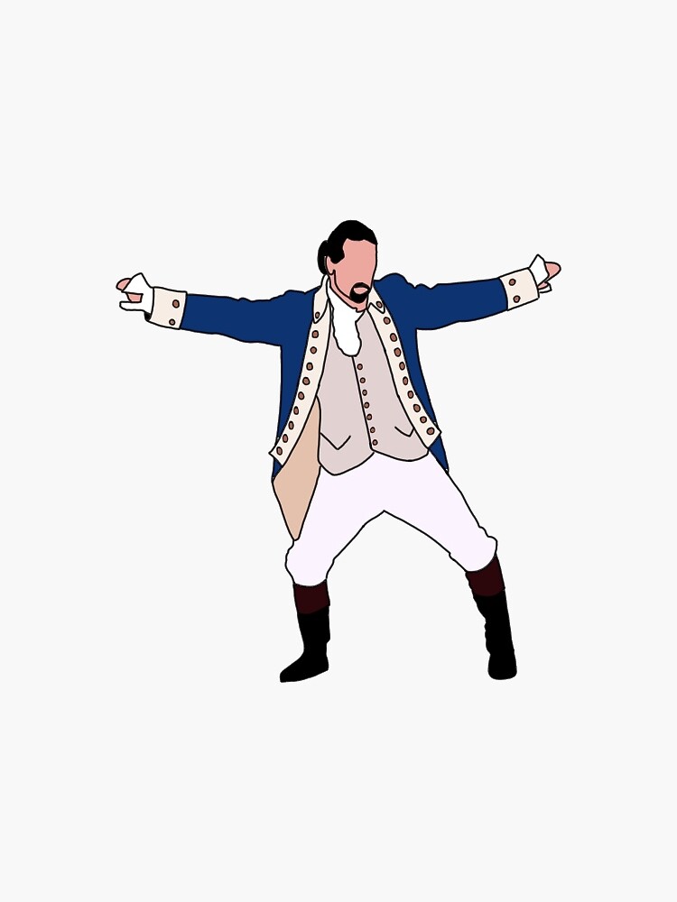 "Hamilton Satisfied Dance" Sticker for Sale by gracefinnick | Redbubble