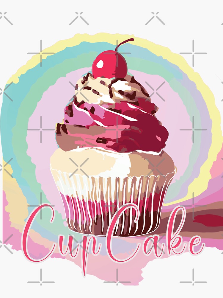 "Pink Cupcake" Sticker for Sale by Looplk | Redbubble