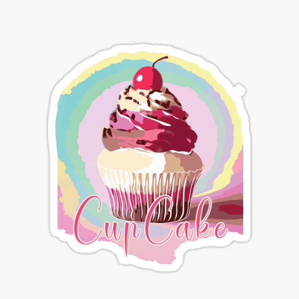 "Pink Cupcake" Sticker for Sale by Looplk | Redbubble