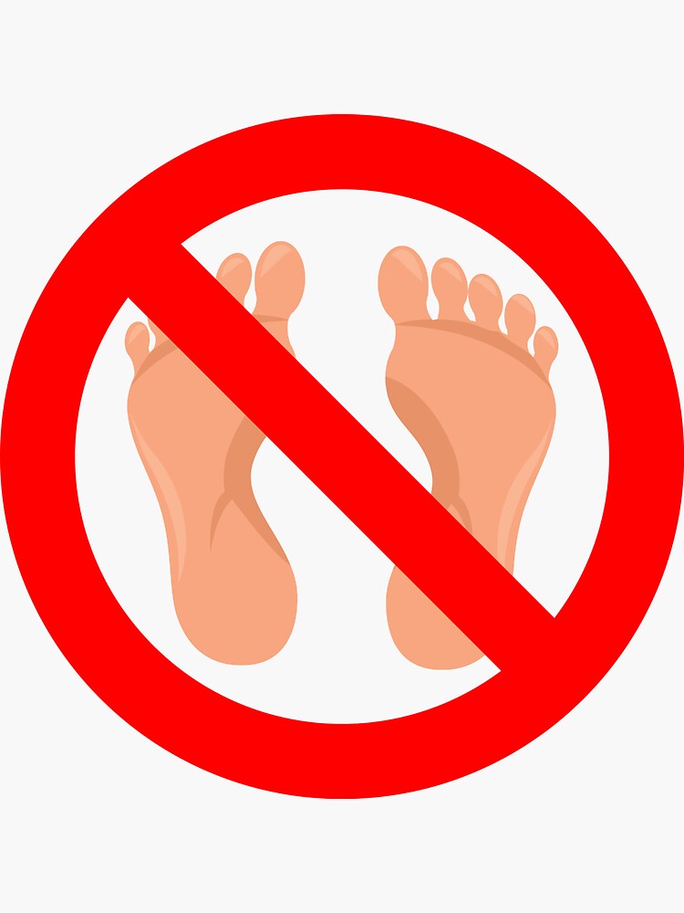 "Feet off the Table Sign" Sticker for Sale by Pandoras-Boxx | Redbubble