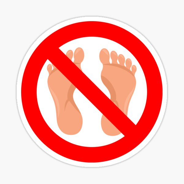 "Feet off the Table Sign" Sticker for Sale by Pandoras-Boxx | Redbubble