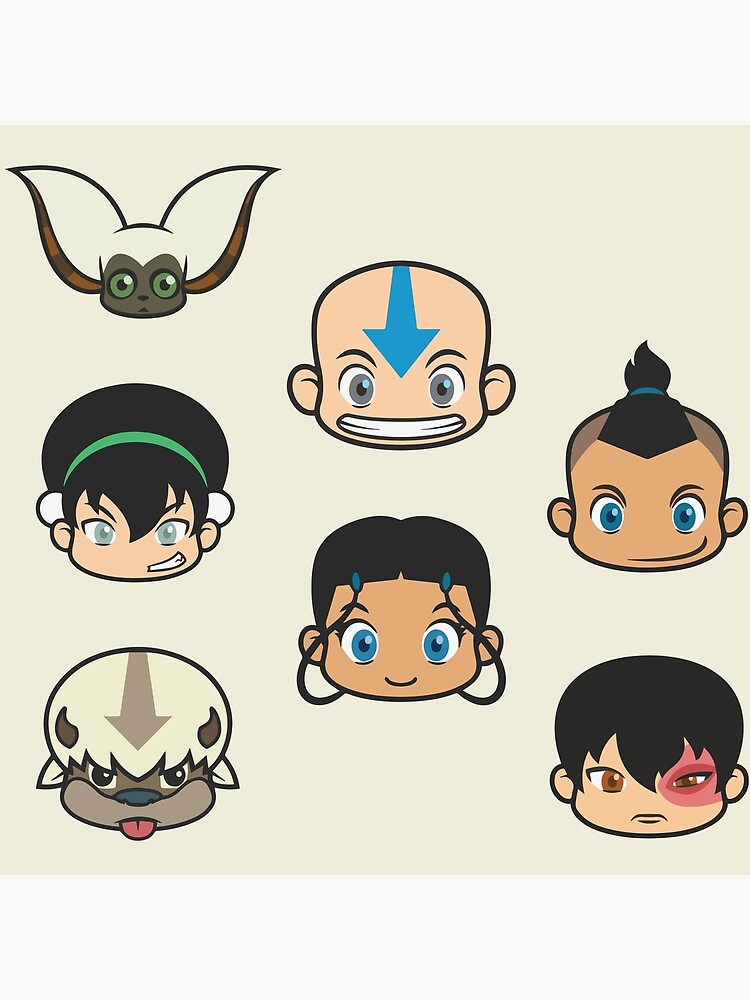 "Chibi Gaang Avatar The Last Airbender Sticker Pack" Poster for Sale by ...