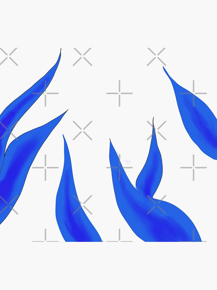 "Blue Fire effect [Stylised -drawn manually]" Sticker by Irfuz | Redbubble
