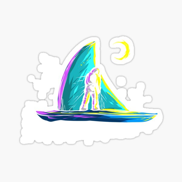 "Space Astronaut Sail Boat Skipper Sailing Captain" Sticker for Sale by ...