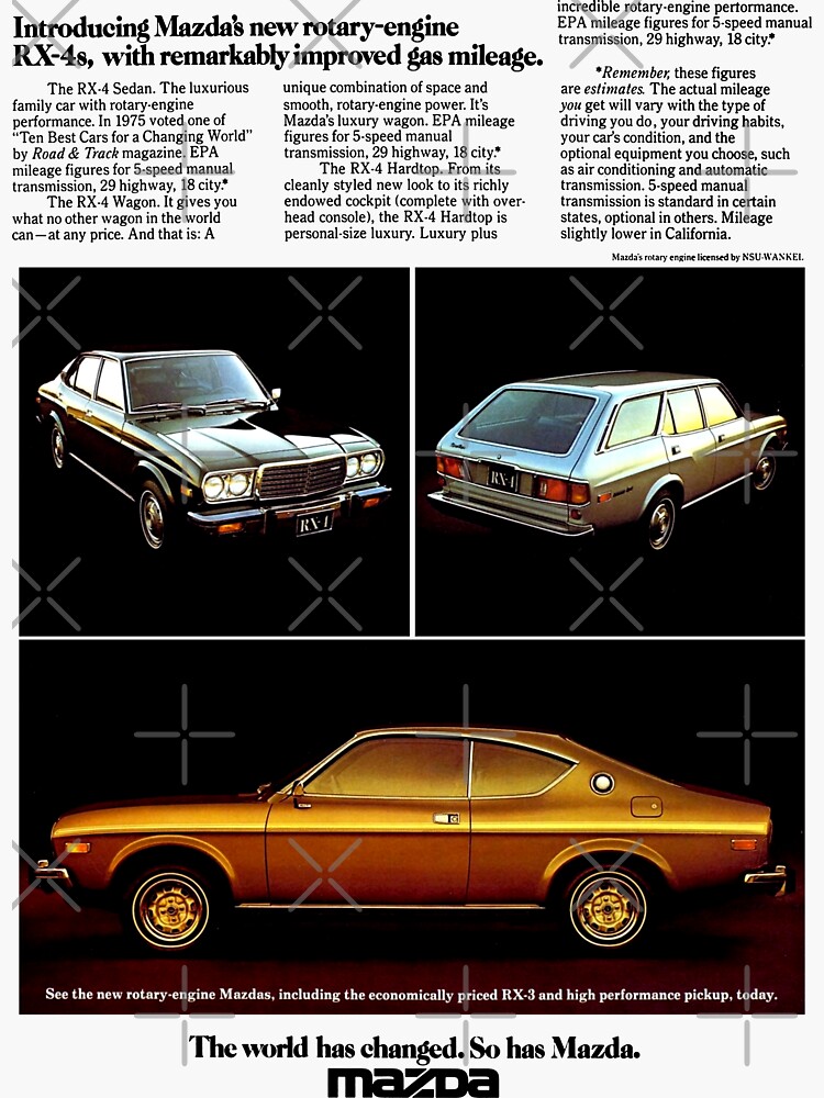 "MAZDA RX 4" Sticker by ThrowbackMotors | Redbubble
