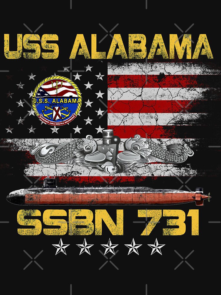 "USS Alabama SSBN 731 Submarine Badge Vintage" T-shirt for Sale by ...