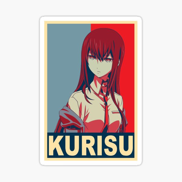 "Kurisu Makise Poster" Sticker for Sale by LahcenBamouh | Redbubble
