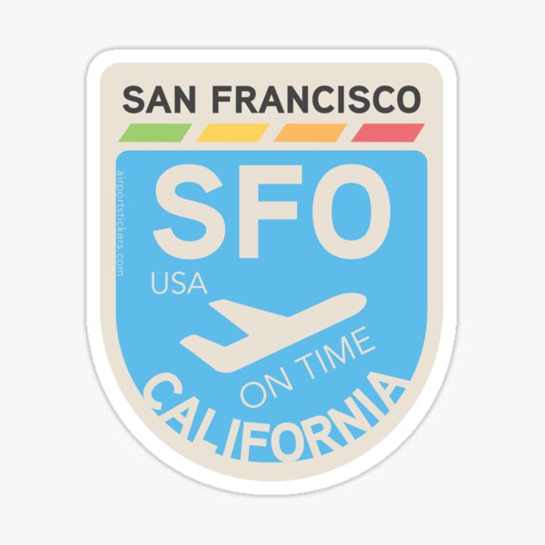 "San Francisco airport code v-colors" Sticker by Aviators | Redbubble