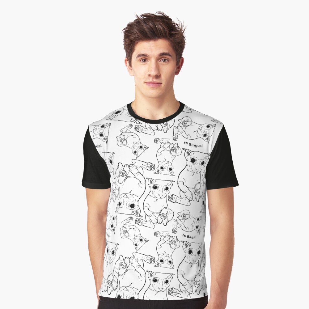 "Hi Bingus Cat Repeating lineart pattern" T-shirt for Sale by emwheezie ...