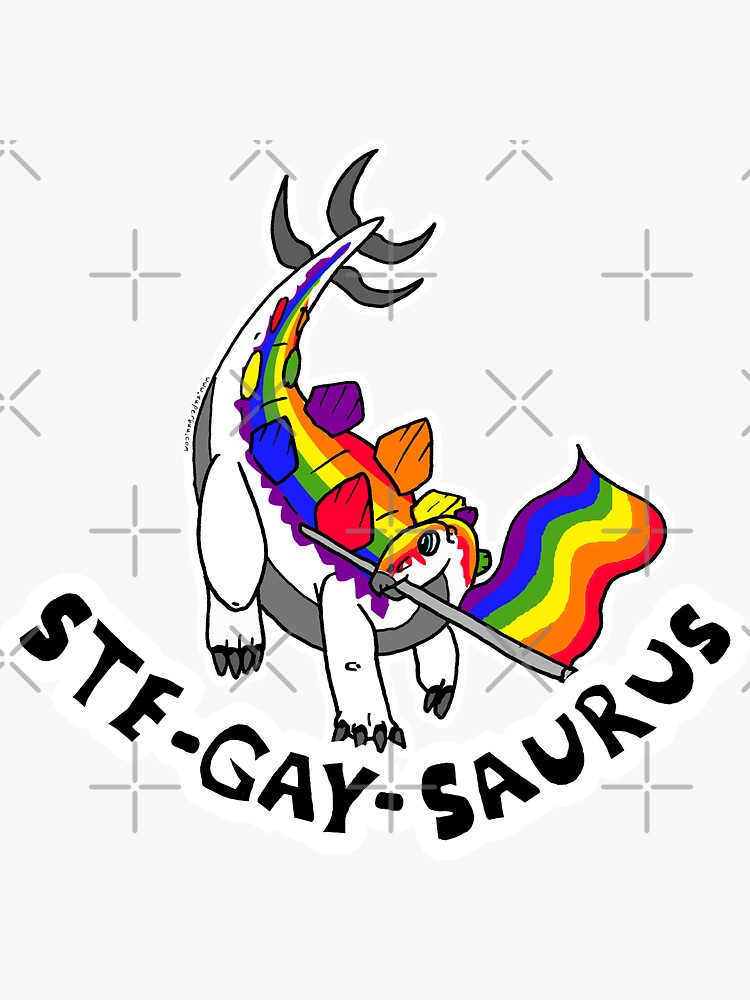 "STE-GAY-SAURUS" Sticker for Sale by zuperbuuworks | Redbubble