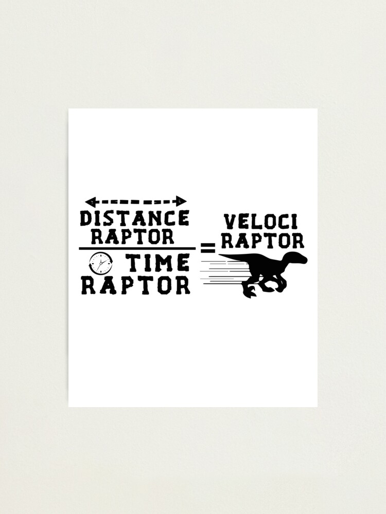 Lámina fotográfica «Velociraptor Math - Divertida fórmula de velocidad ...