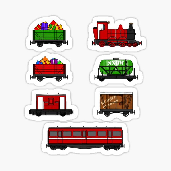 "Christmas 2021 Steam Train Magnet Sticker Pack Pattern" Sticker for ...