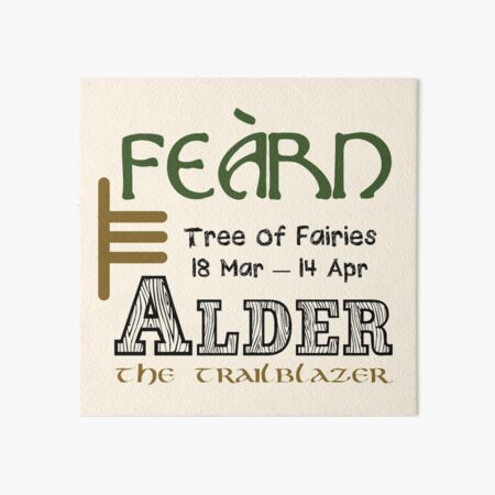 "Ogham Alder/Fearn Tree of Fairies" Art Board Print for Sale by ...