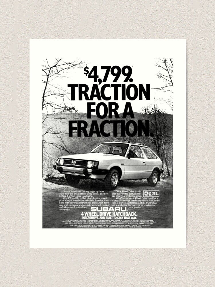 "SUBARU 4x4 LEONE SWINGBACK 4WD" Art Print for Sale by ThrowbackMotors ...