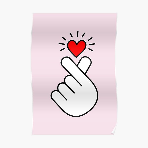 Poster « K Pop, Coeur, Kpop, Symbole, K-pop Main, Doigts, J'aime ...