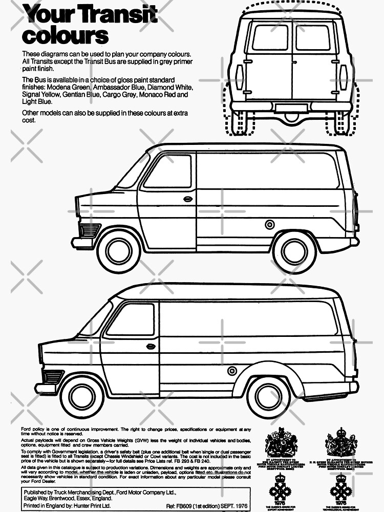 "FORD TRANSIT" Sticker by ThrowbackMotors | Redbubble