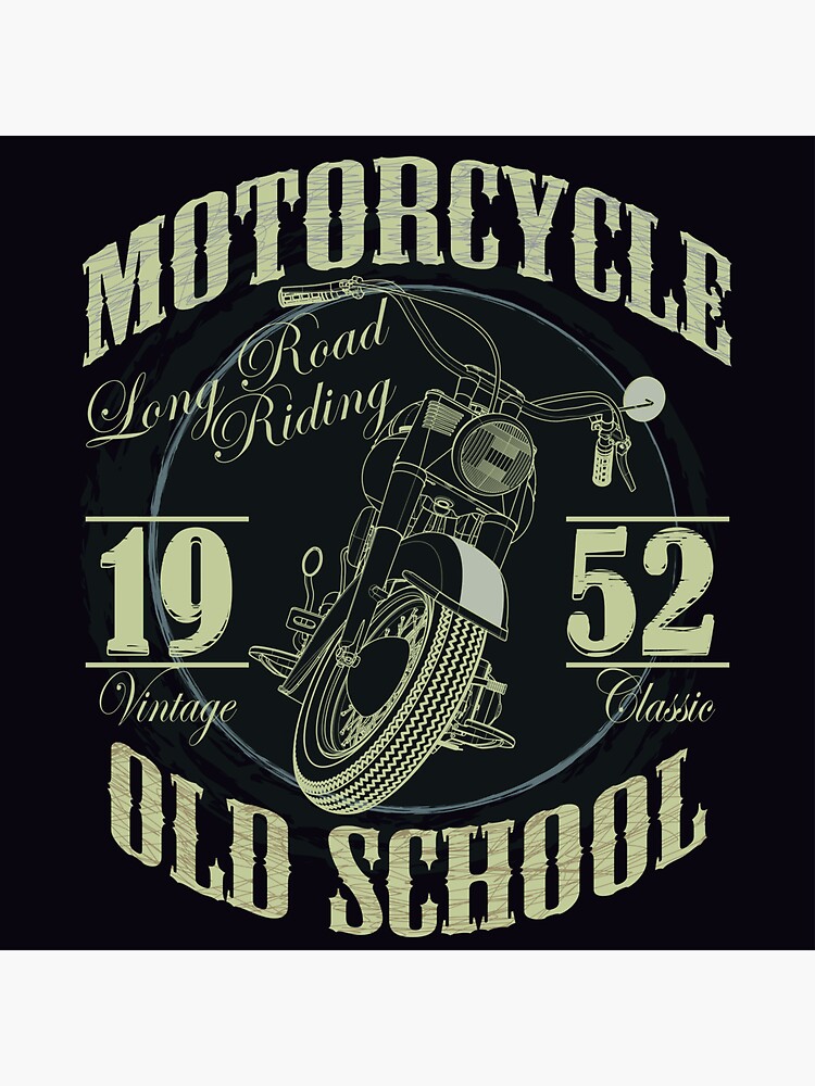 "Old School Motorcycle" Sticker for Sale by MisterGooseShop | Redbubble