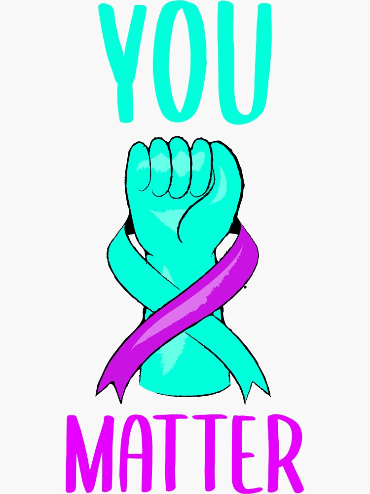 "You Matter Suicide Prevention Awareness Ribbon" Sticker for Sale by ...