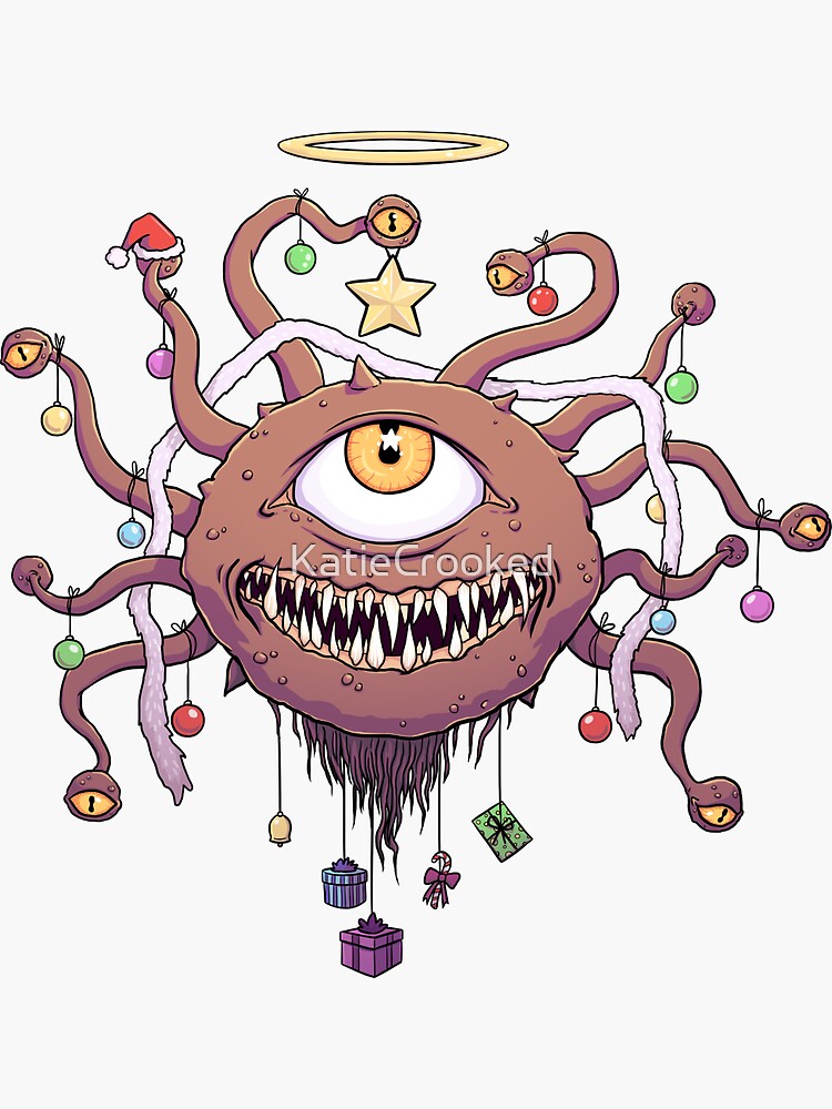 "Beholder Christmas Tree Monster - Dungeons and Dragons" Sticker for ...