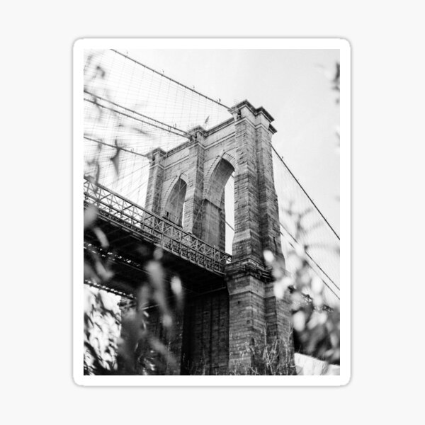 "Brooklyn Bridge, New York, Black and White" Sticker by kyramiller106 ...