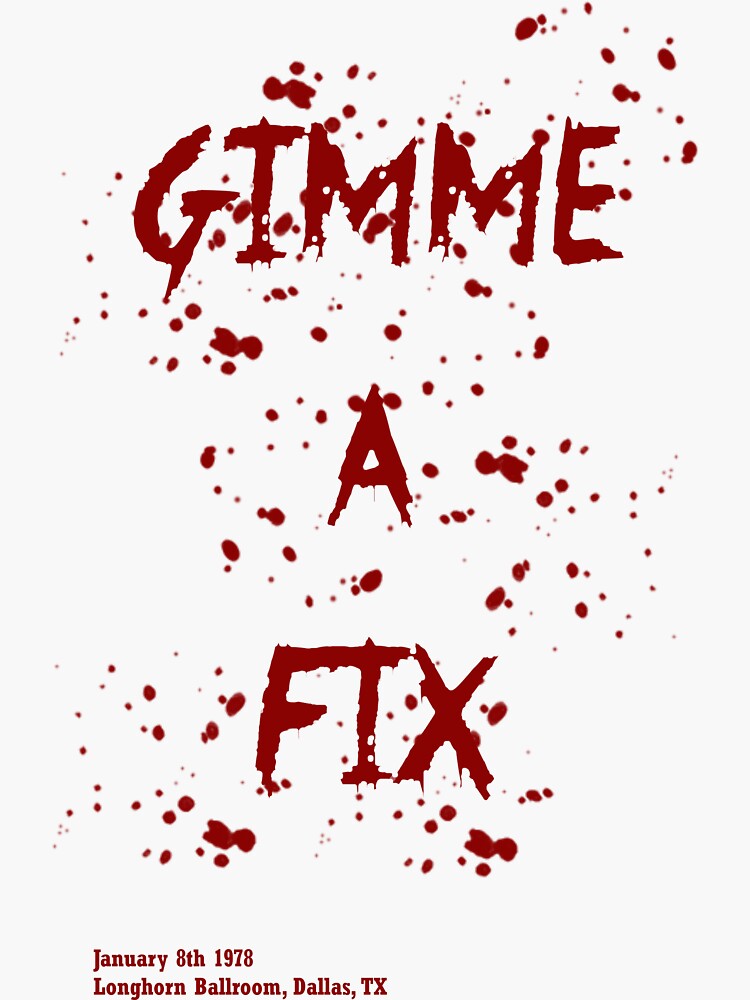 "Gimme A Fix, Sid Vicious" Sticker for Sale by Spudwear | Redbubble