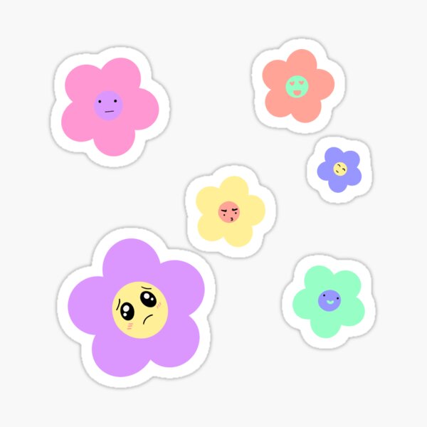 "Flowers with face " Sticker for Sale by thaliakkuma | Redbubble