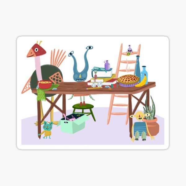 "Creature Hangout" Sticker for Sale by Blue-Dino | Redbubble
