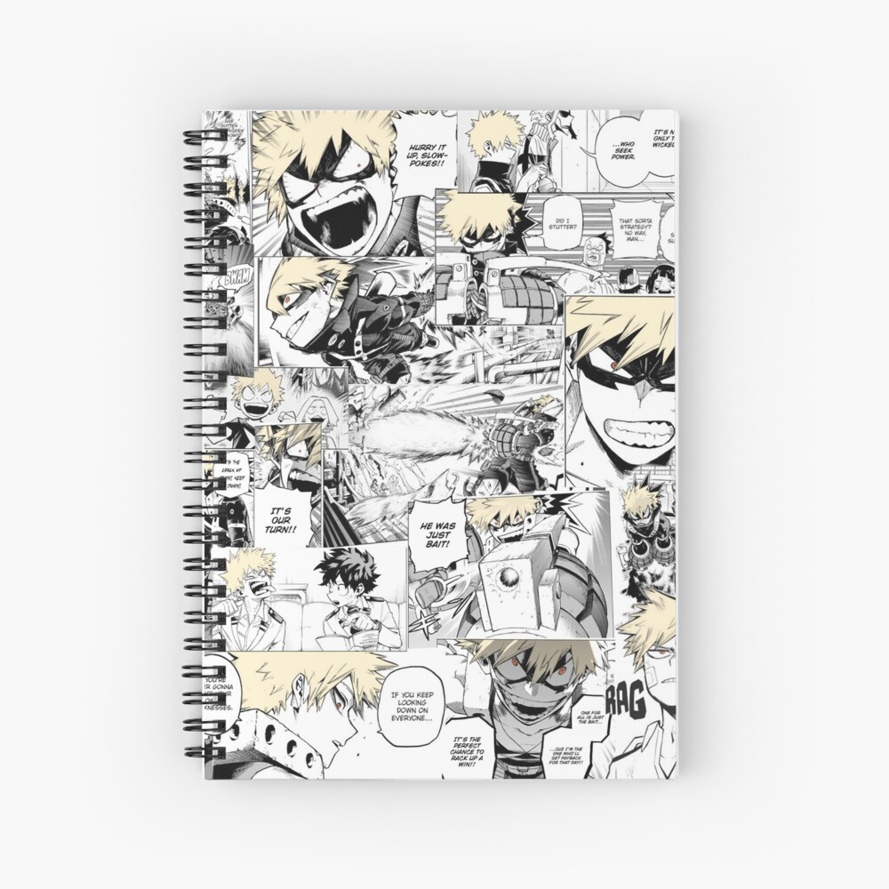 "My Hero Academia Katsuki Bakugo Manga Collage " Spiral Notebook by ...