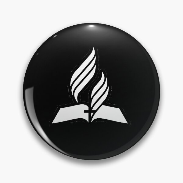 "Seventh-Day Adventist White Logo Shirts Mask & Stickers" Pin for Sale ...
