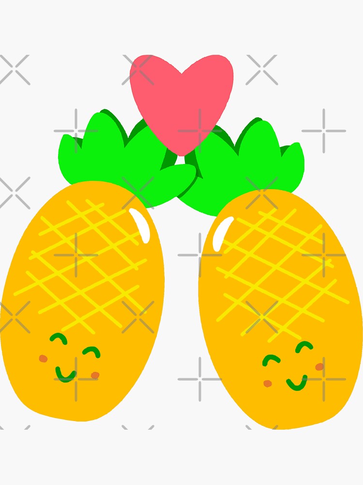 "Pineapple friendship" Sticker for Sale by MicroDesign | Redbubble
