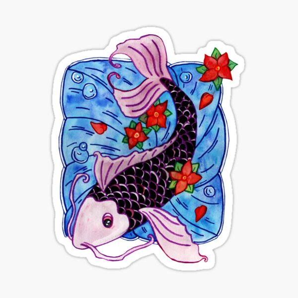 "Pink Koi Fish" Sticker by missmann | Redbubble
