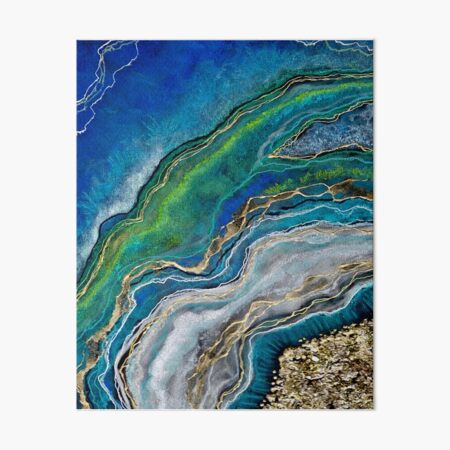 "Ocean Geode / Geode Painting / Turquoise / Green Geode / Agate Blue ...