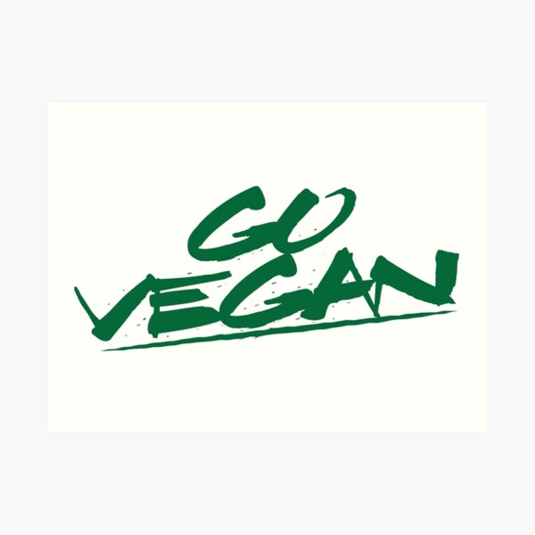 "Go Vegan Green Logo" Art Print by GlutenFreeGear | Redbubble