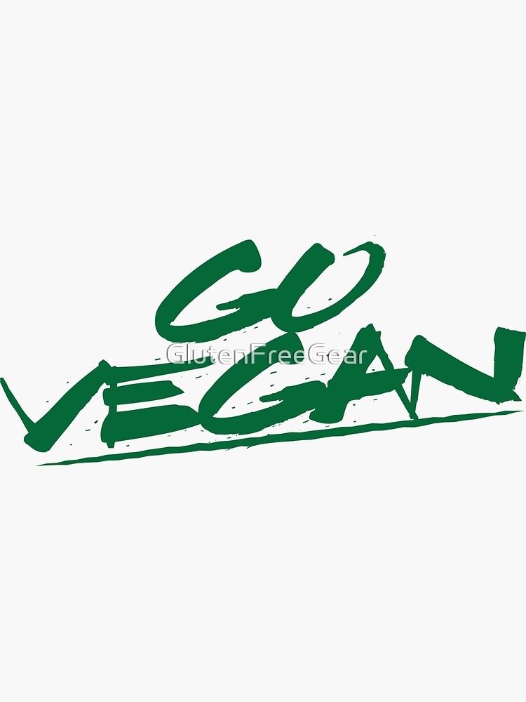 "Go Vegan Green Logo" Sticker for Sale by GlutenFreeGear | Redbubble