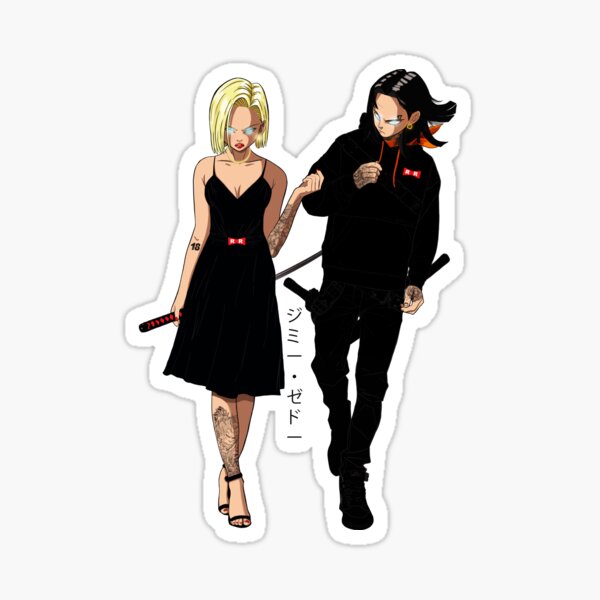 "Android 17 and Android 18" Sticker for Sale by Jimmyzedouar | Redbubble
