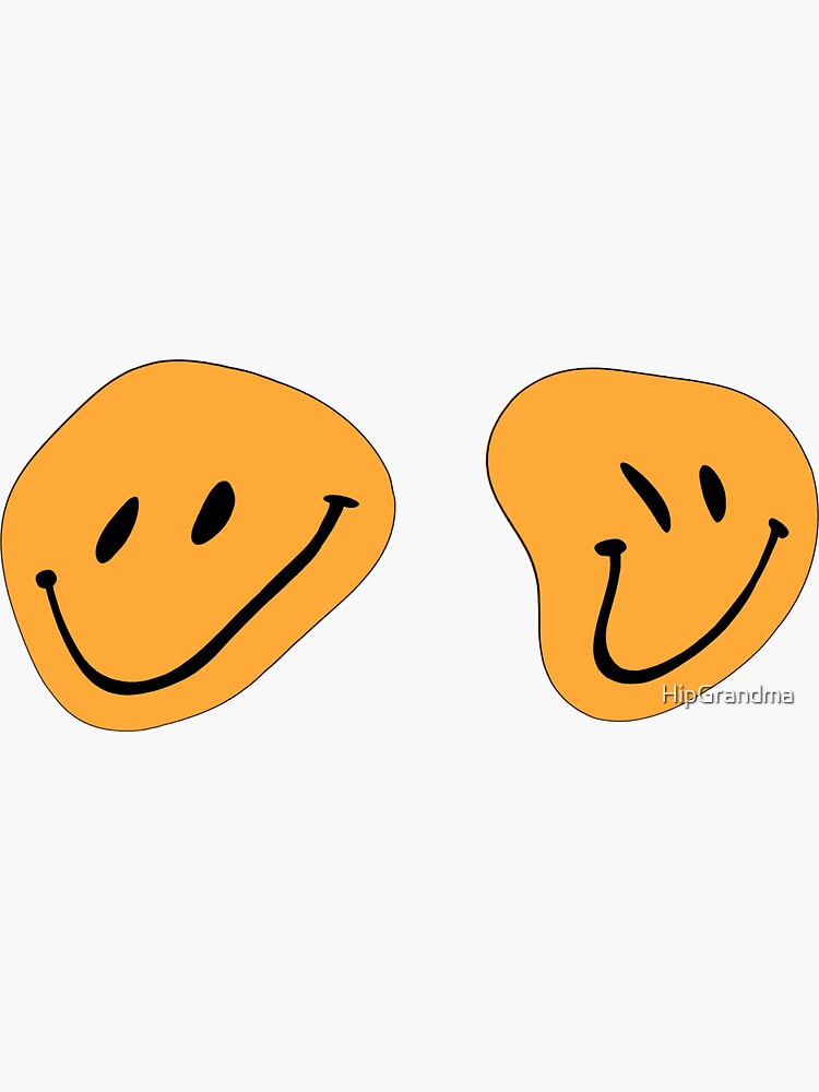 "Wonky Smiley Faces" Sticker for Sale by HipGrandma | Redbubble