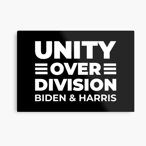"Unity Over Division Biden & Harris white color Logo" Metal Print by MtzArte | Redbubble